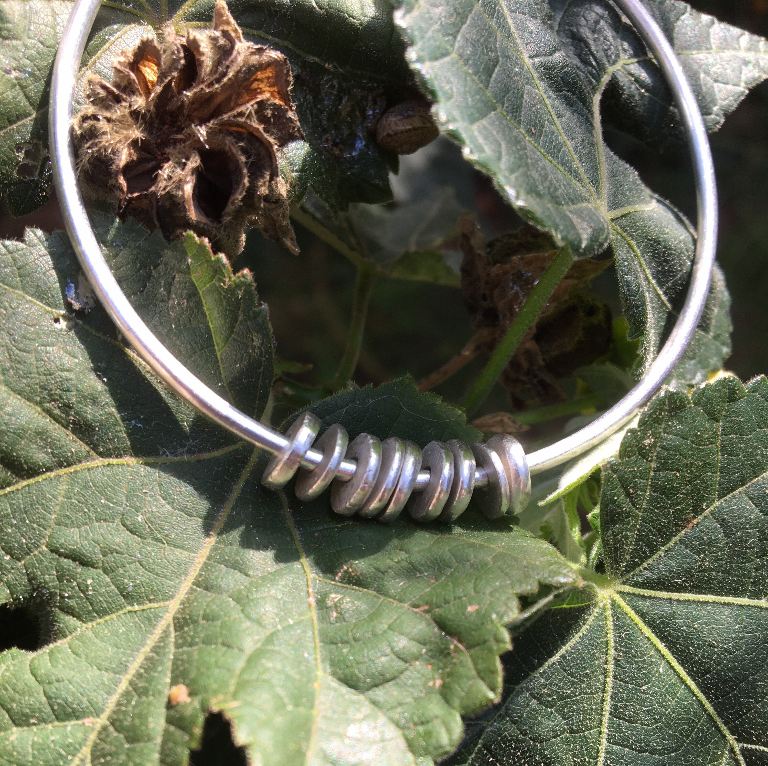 Solid silver bangle Unique silver bangle Hallmarked silver | Etsy