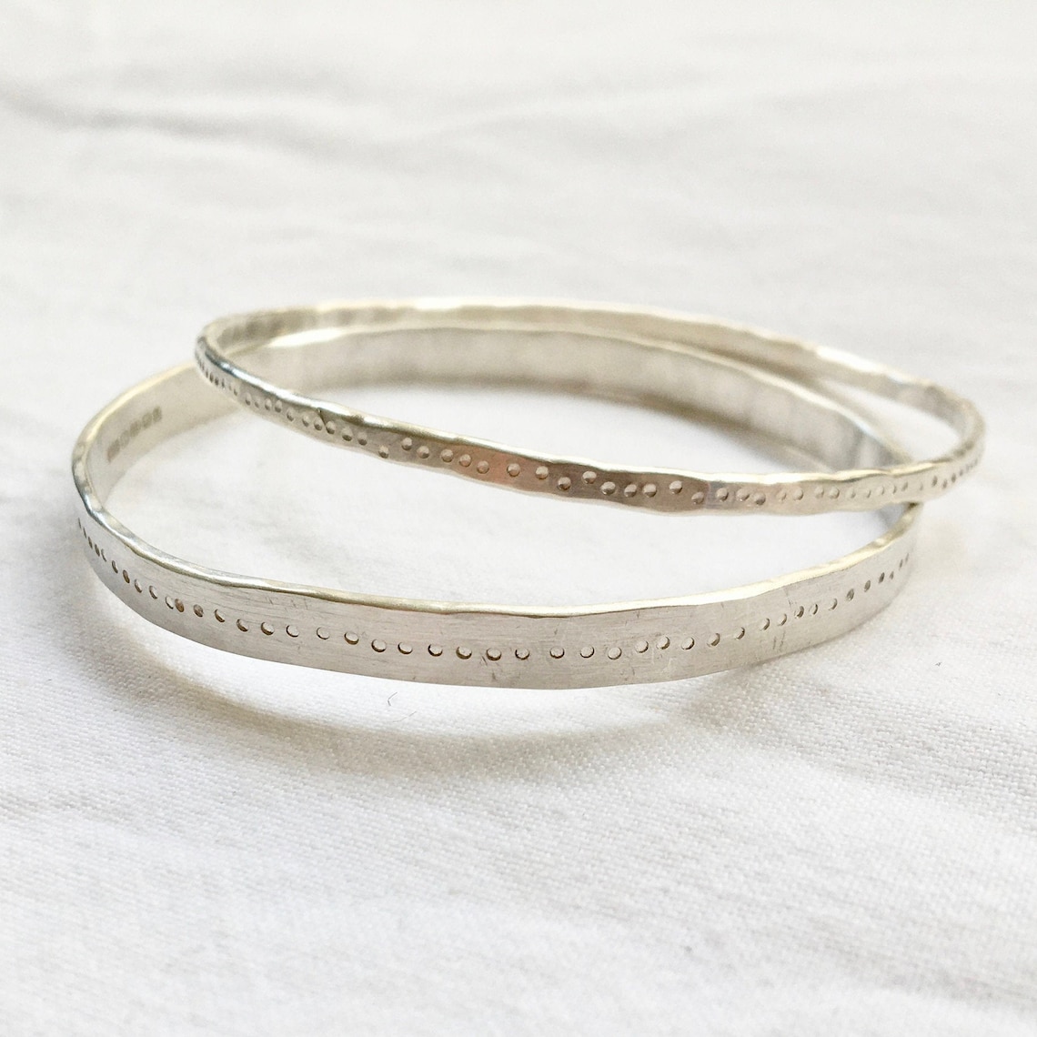 Solid Silver Bangle Silver Hallmarked Bangle Hammered - Etsy