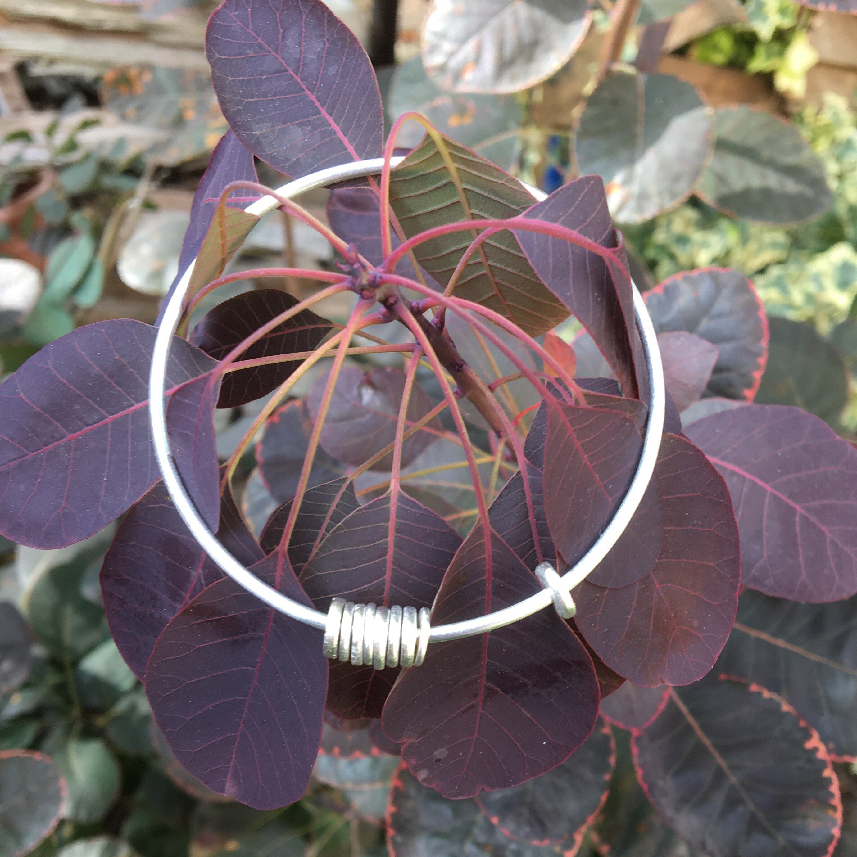 Solid silver bangle Unique silver bangle Hallmarked silver | Etsy