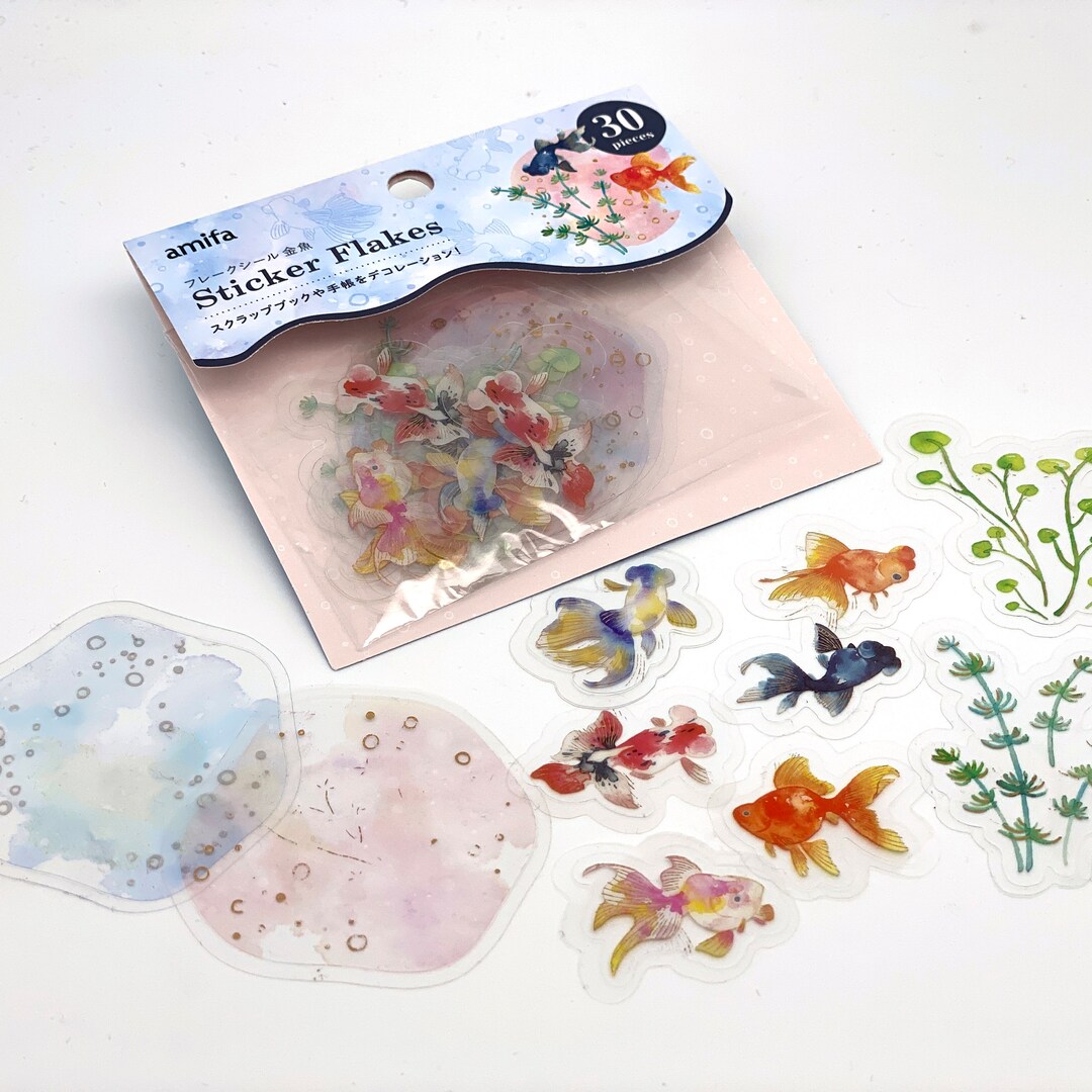 Goldfish Stickers, Foil Stickers, - Etsy