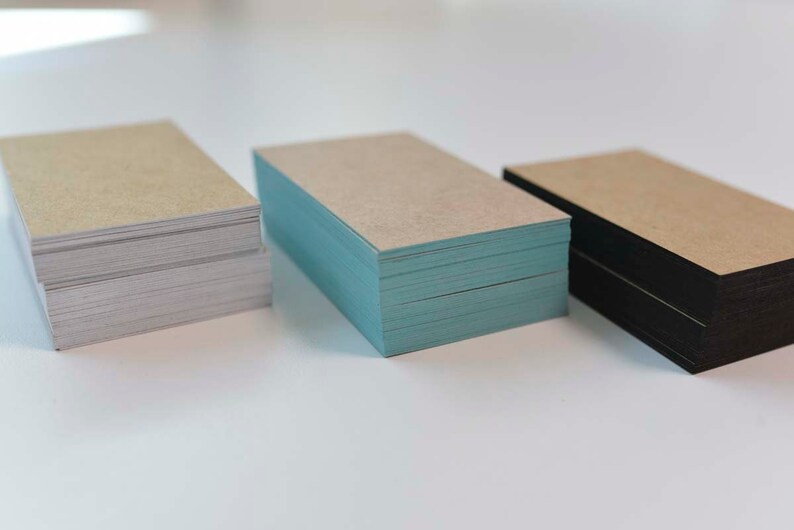 Businesscard Kraft Paper With Colored Edge - Etsy