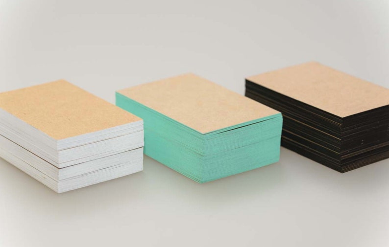 Businesscard Kraft Paper With Colored Edge - Etsy