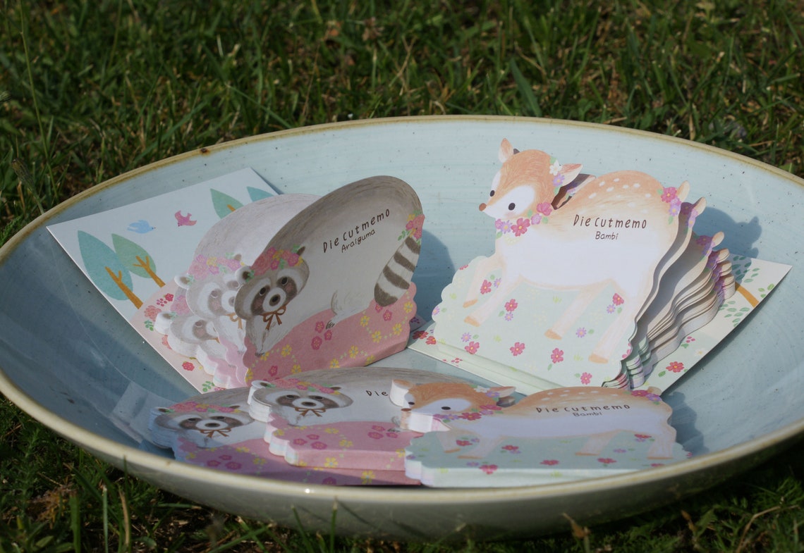 Bambi / Raccoon Notepad / Memo Pad Raccoon / Bambi Amifa - Etsy
