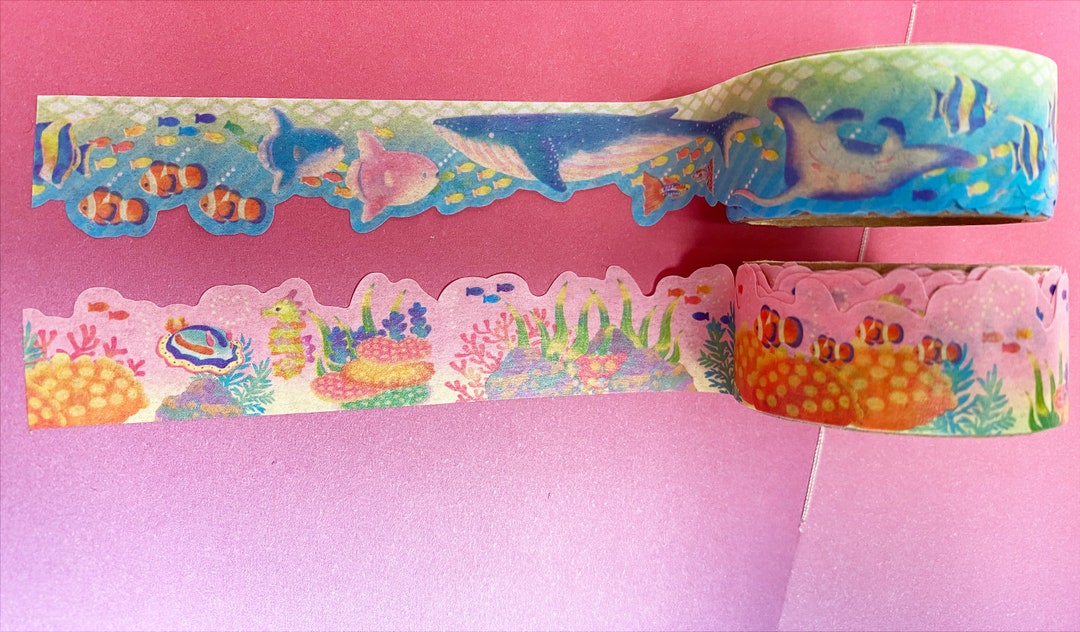 Sea Creatures Washi Tape/masking Tape With Contour 20 Mm X 1.5 Meters ...