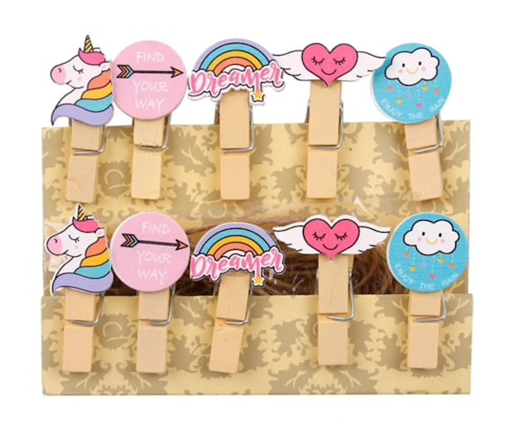 Unicorn / Ice Cream Wooden Clamps Mini Clamps Unicorn-2 Set of - Etsy