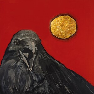 Gold Moon Raven - Etsy