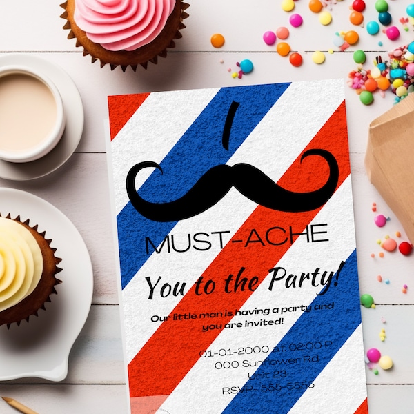 Mustache Invitation - Etsy