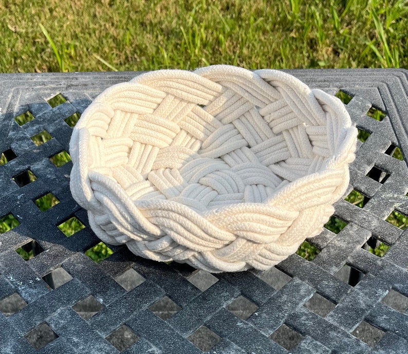 Braided Rope Bowl, Kitchen Fruit Bowl, Kitchen Fruit Basket, Braided ...