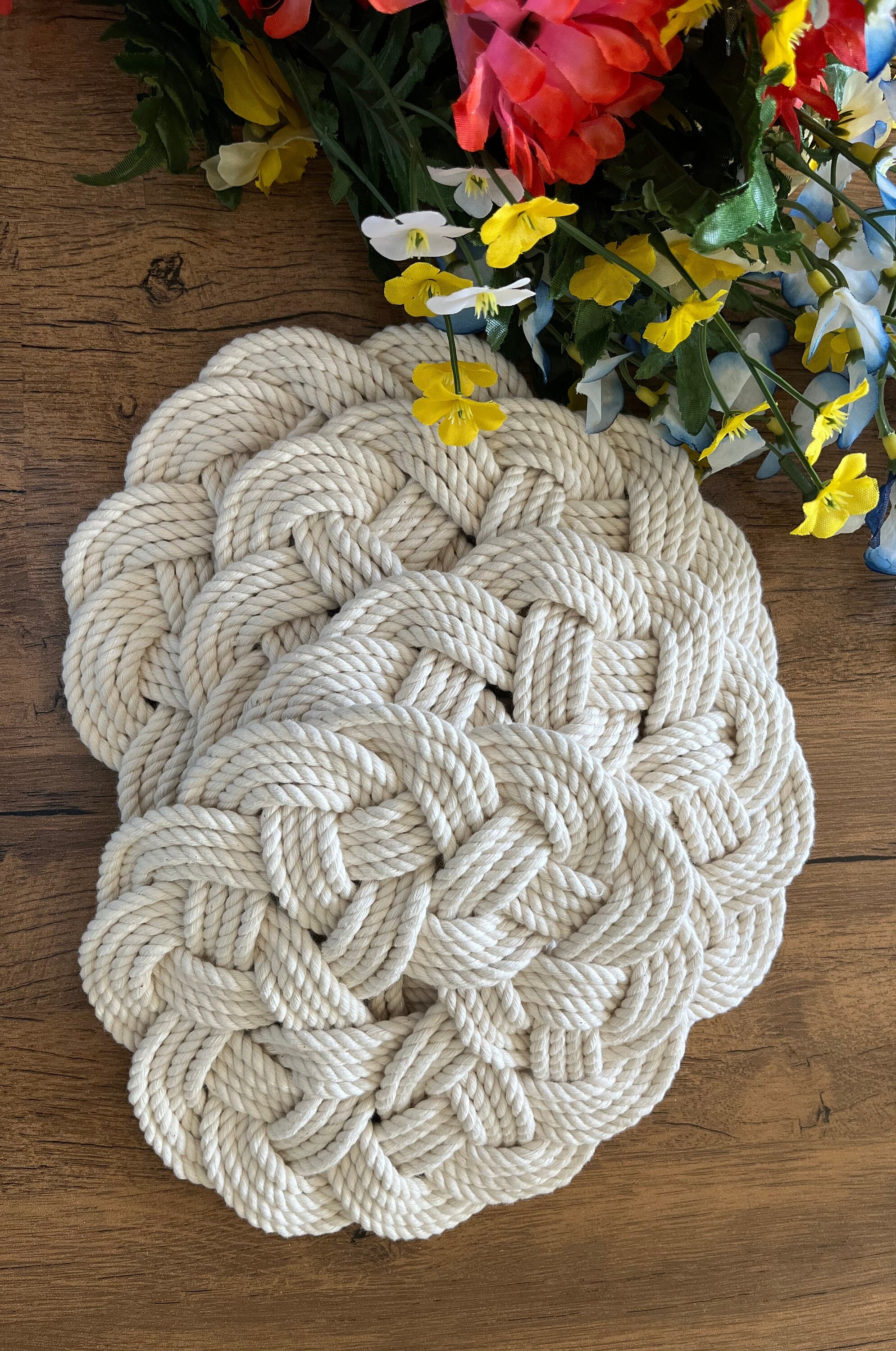 Sailor Knot Rope Trivet for Hot Dishes, Plant Pot Mat, Useful Gifts for ...