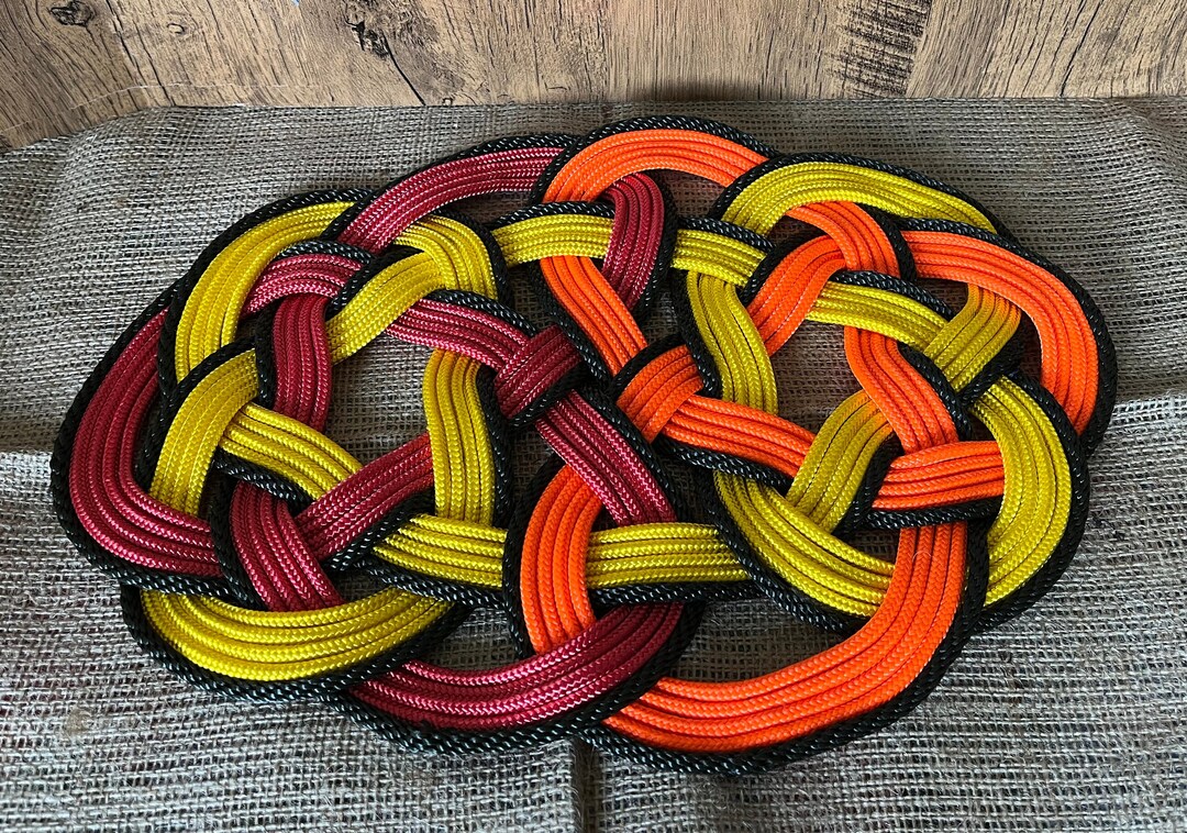 Fall Centerpiece Mat, Rope Mat, Fall Colored Rope Mat, Washable Trivet ...
