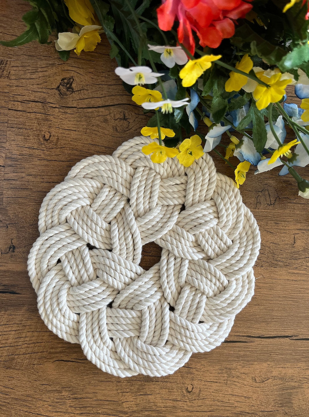 Sailor Knot Rope Trivet for Hot Dishes, Plant Pot Mat, Useful Gifts for ...