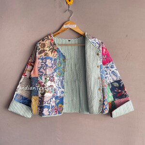 Cotton Women's Quilted Jacket Block Printed Boho Style Quilted Handmade ...
