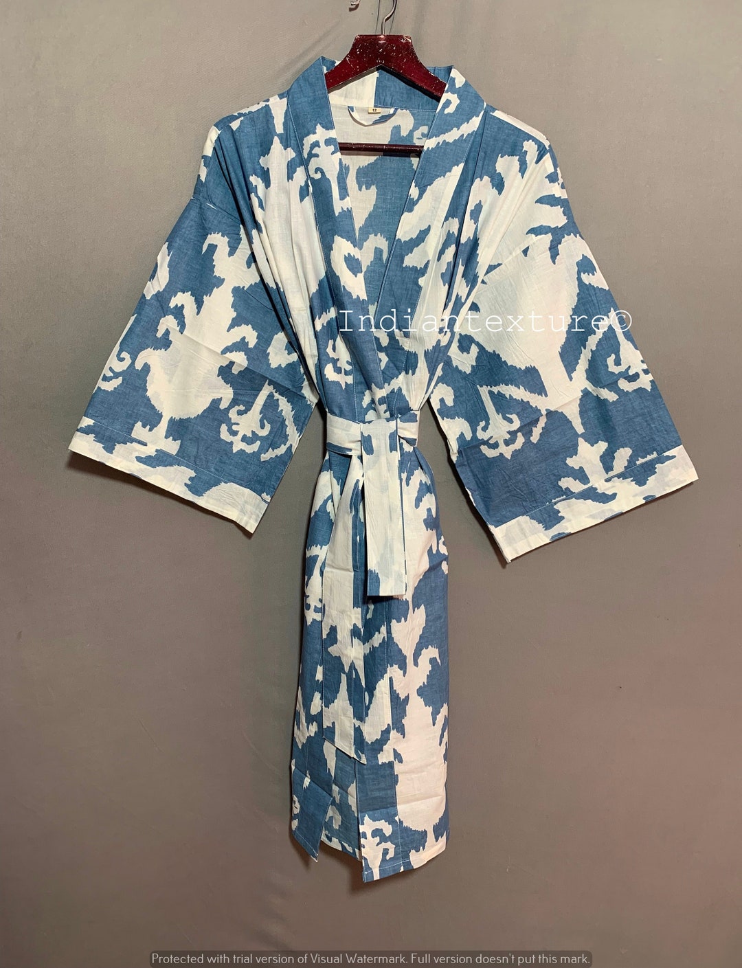 Buy Beautiful Cotton Kimono Dress, Bath Robe Kimono, Hand Block Printed ...