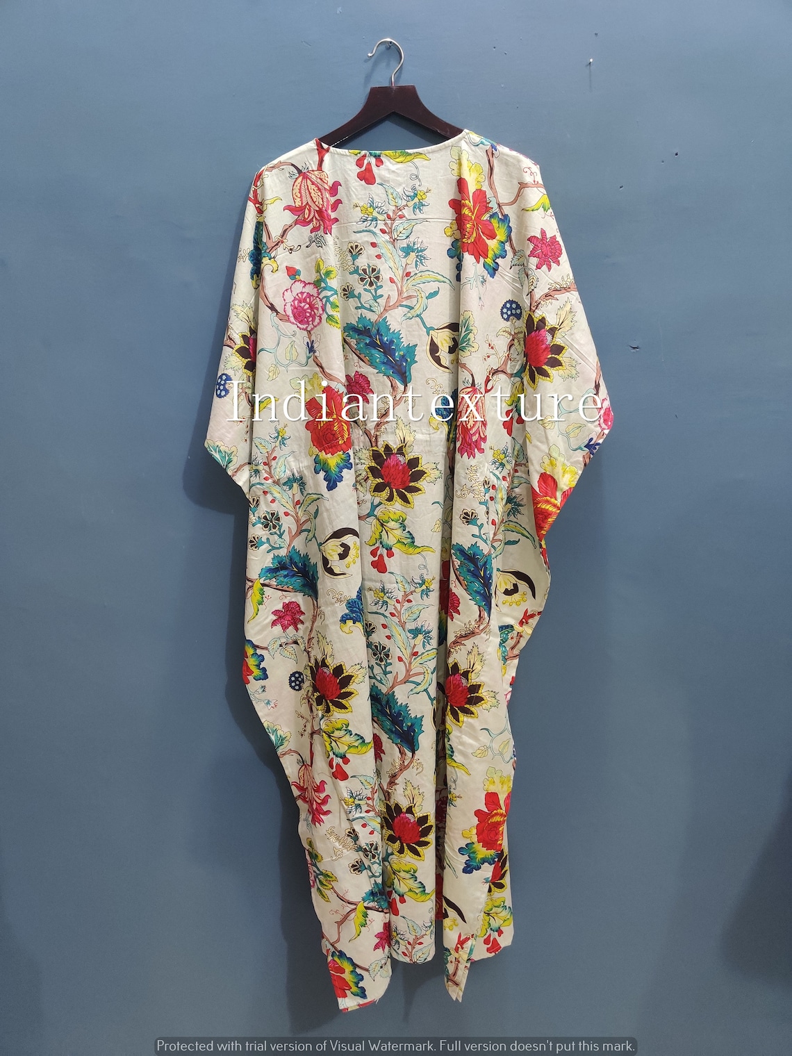 Cotton Kaftan, Indian Floral Kaftan, Long Caftan,dress for to Be Moms ...