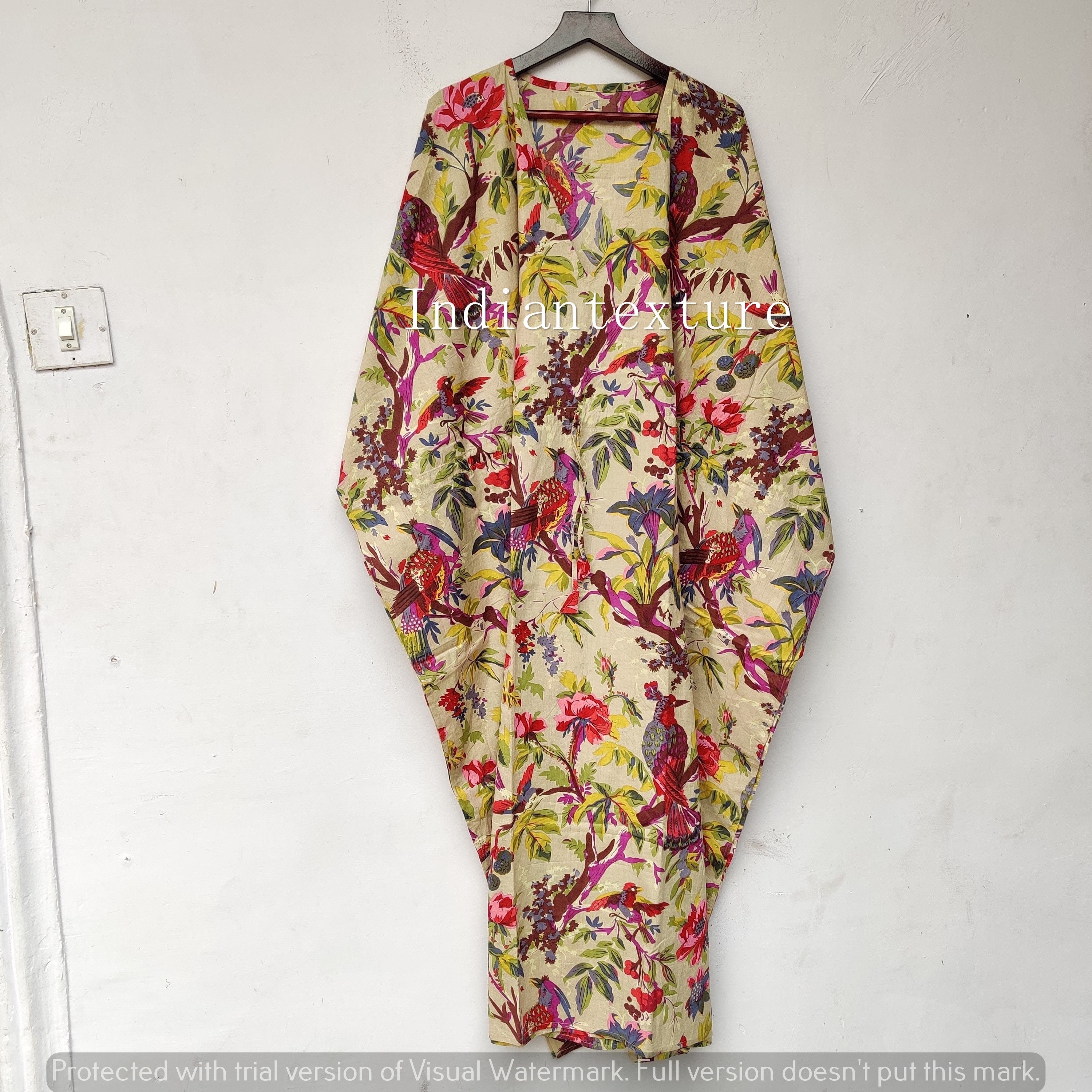 Flower Printed Cotton Kaftan Indian Floral Kaftan Long | Etsy