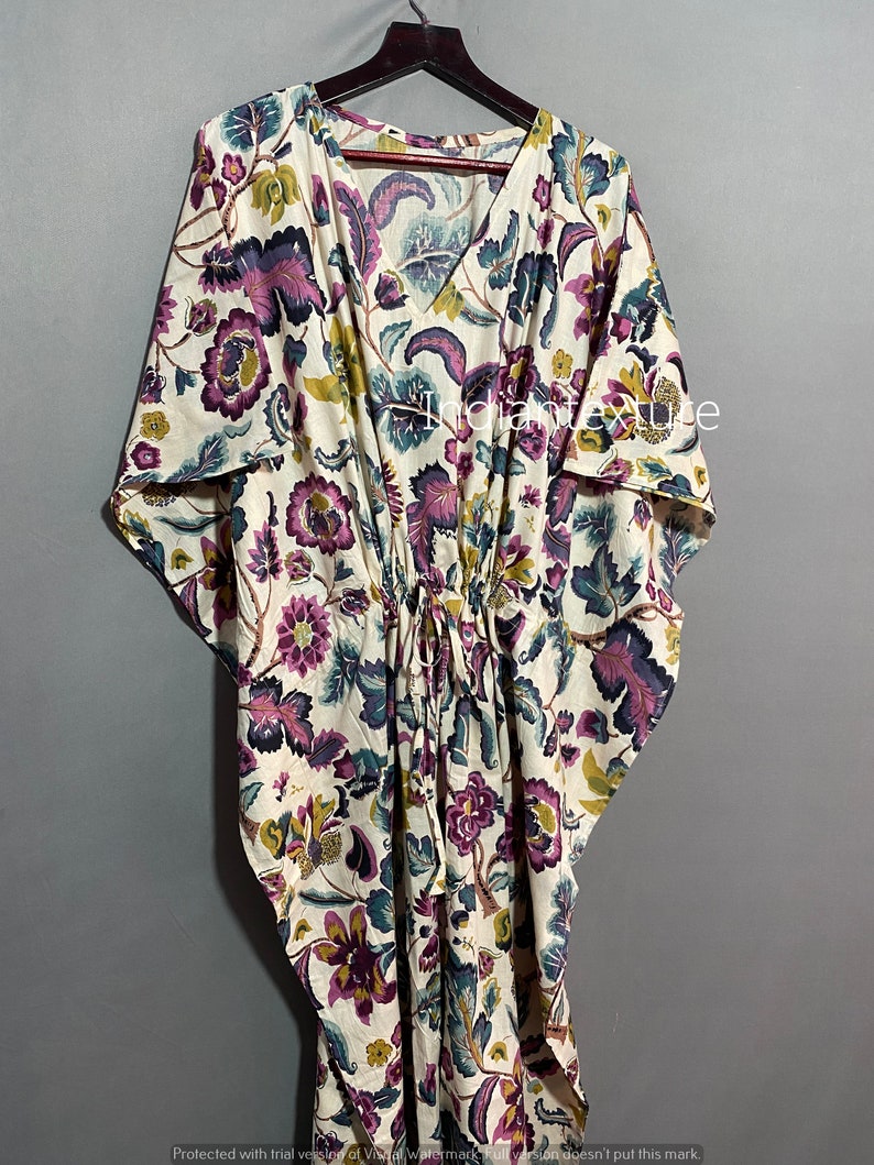 Cotton Kaftan, Indian Floral Kaftan, Long Caftan,dress for to Be Moms ...