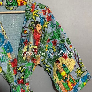 Frida Kahlo Cotton Jacket, Indian Cotton Jacket, Cotton Overcoat, Gift for Her, Jacke & Coats ...