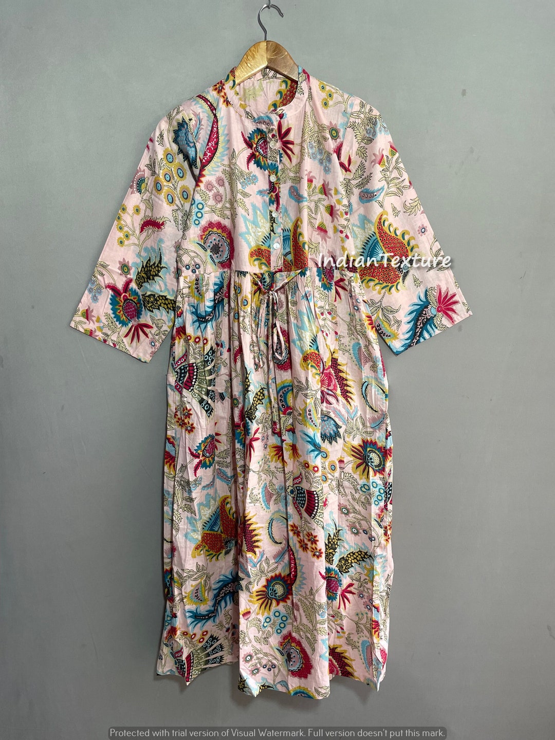 Cotton Summer Dress , Hand Block Print Long Maxi Dress , Dress for ...