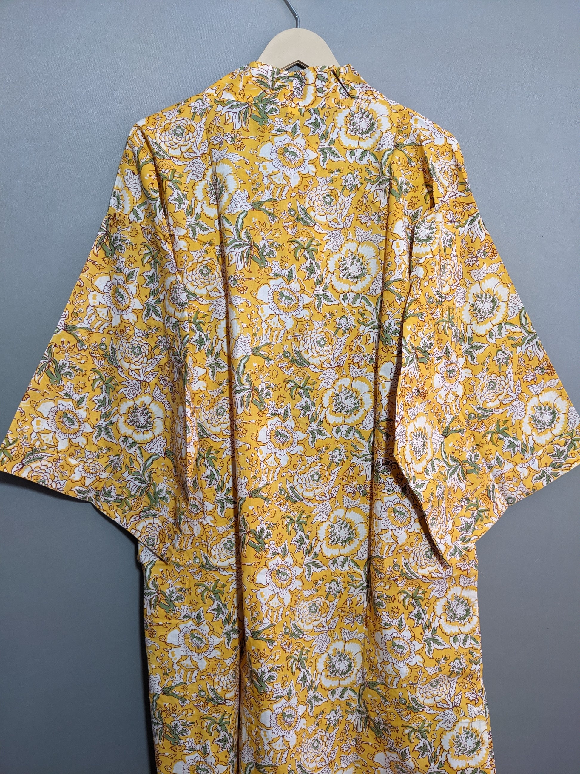 Cotton Kimono Robe Block Print Robes for Womendressing Gown - Etsy