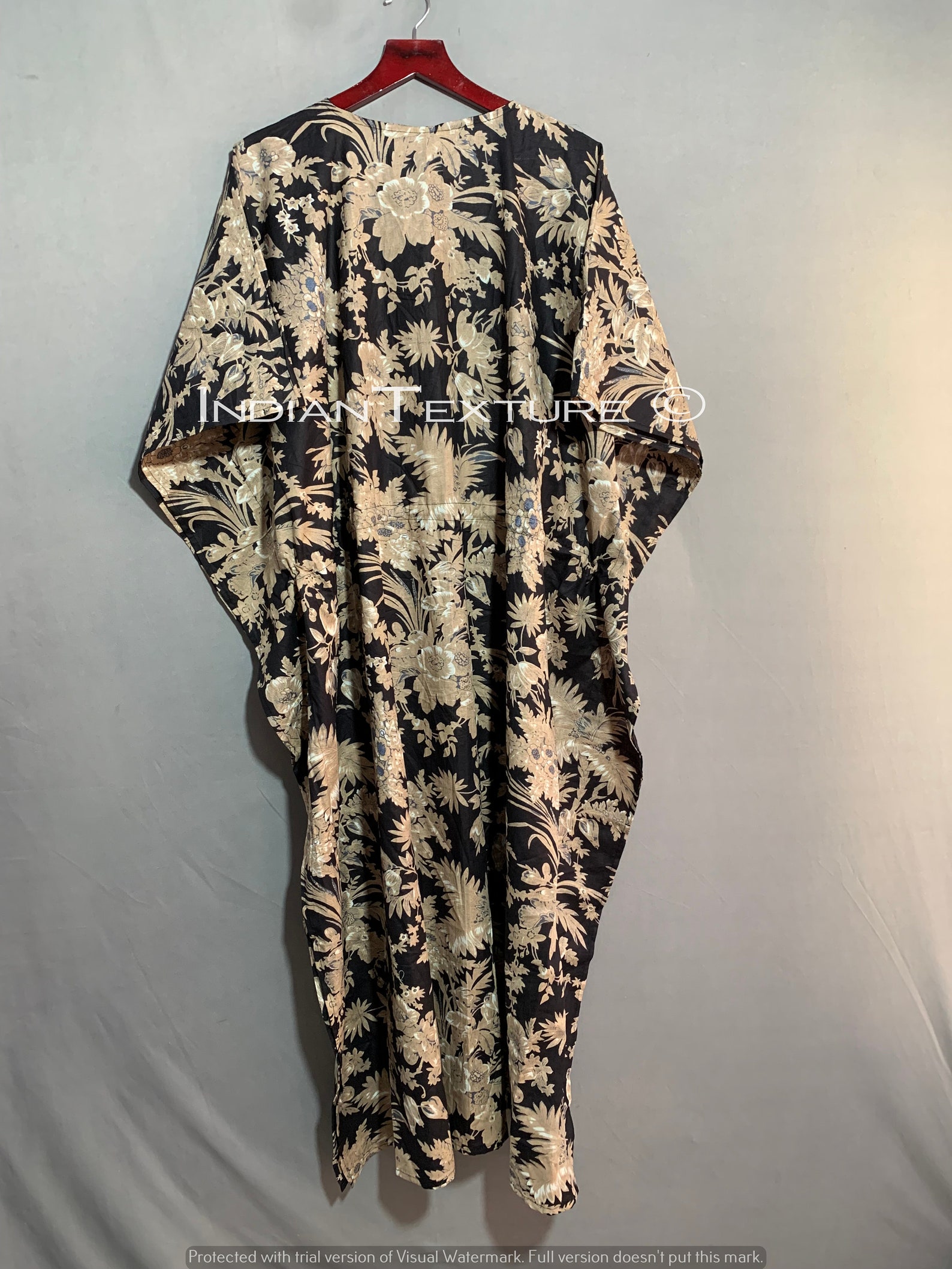 Women's Cotton Kaftan, Indian Floral Kaftan, Long Caftan,dress for to ...