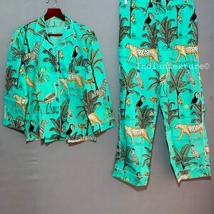 Floral Pajama Set, Printed Women Lightweight Loungewear Pajama Set ...