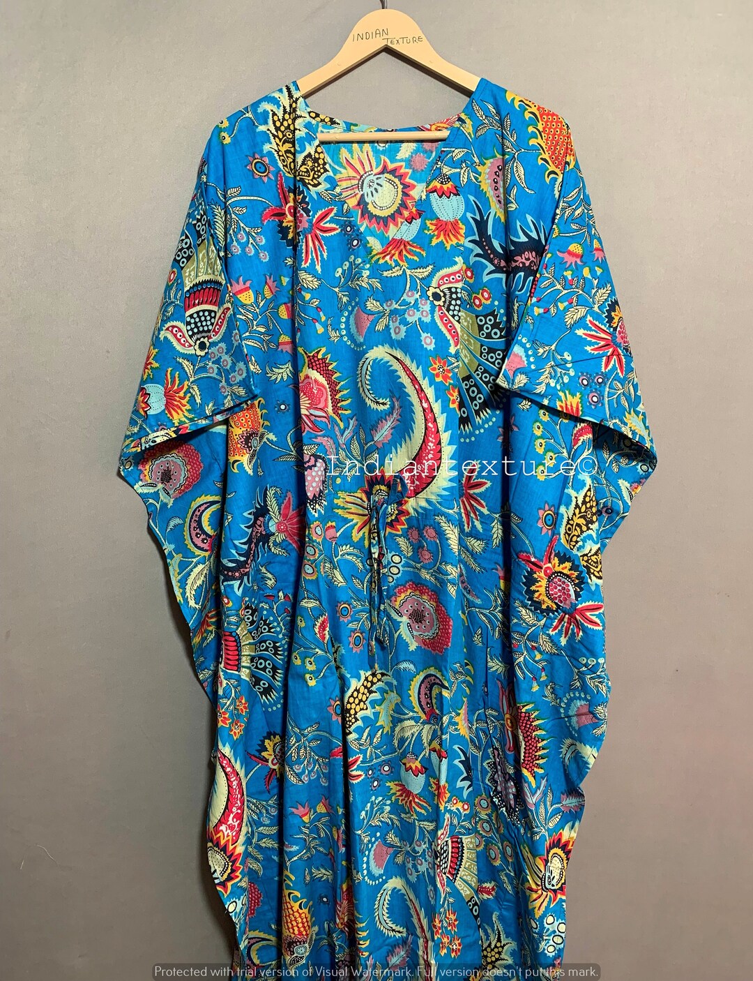 Cotton Kaftan, Indian Floral Kaftan, Long Caftan,dress for to Be Moms ...
