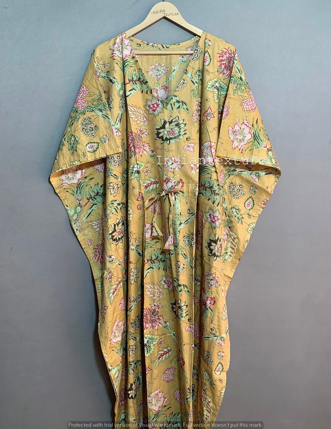 Lounge Cotton Kaftan, Indian Floral Kaftan, Long Caftan,dress for to Be ...