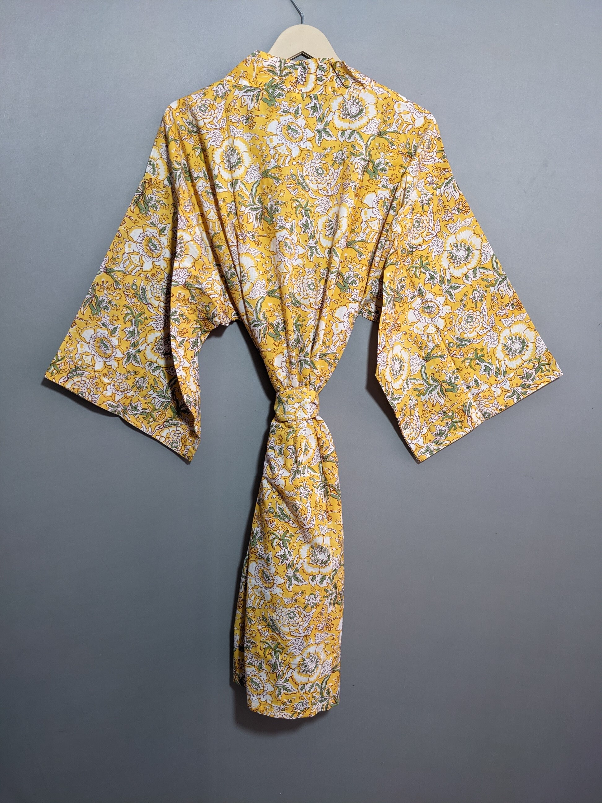 Cotton Kimono Robe Block Print Robes for Womendressing Gown - Etsy