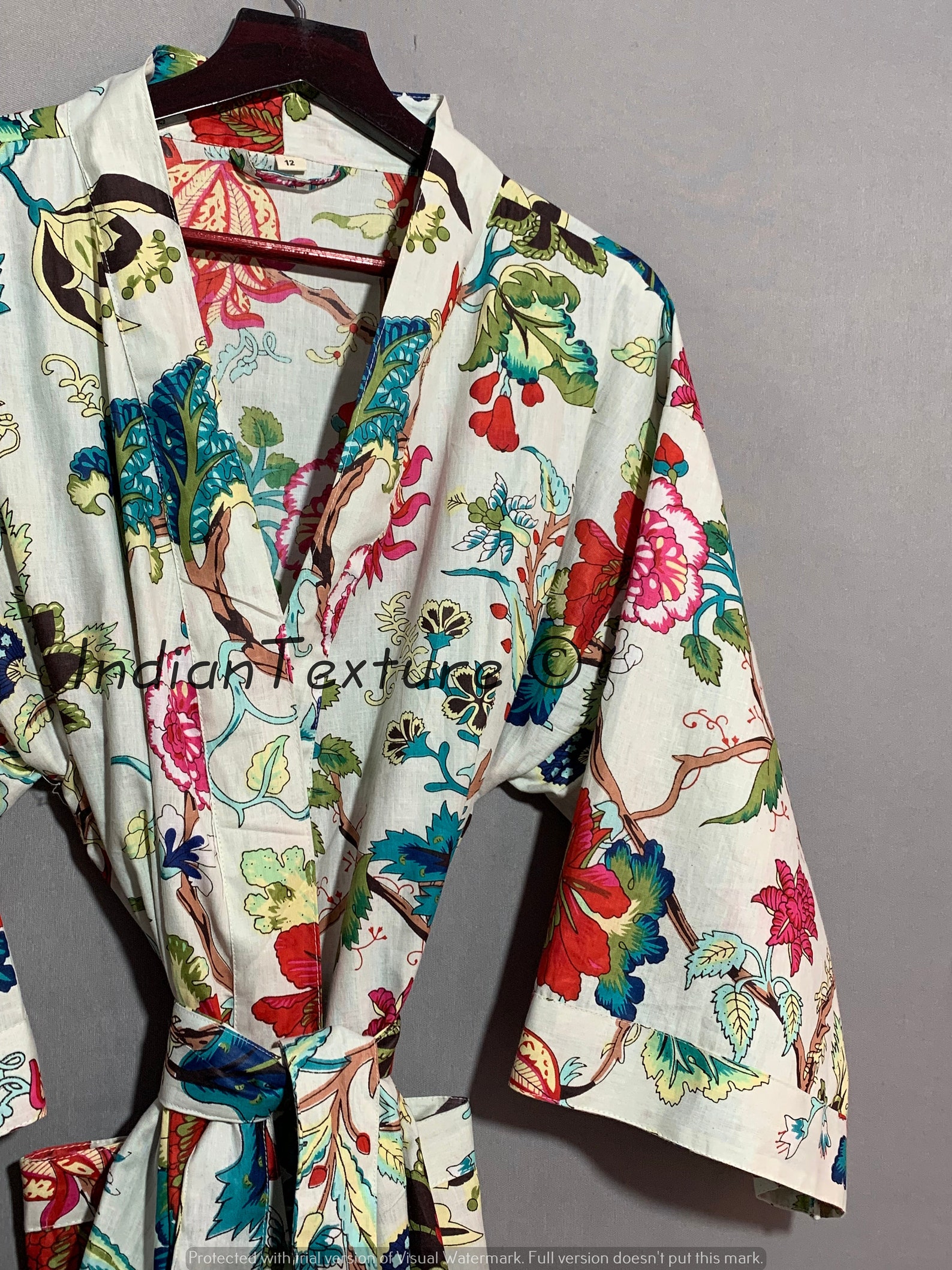 Cotton Kimono Indian Kimono Robes Printed Dressing Gown - Etsy