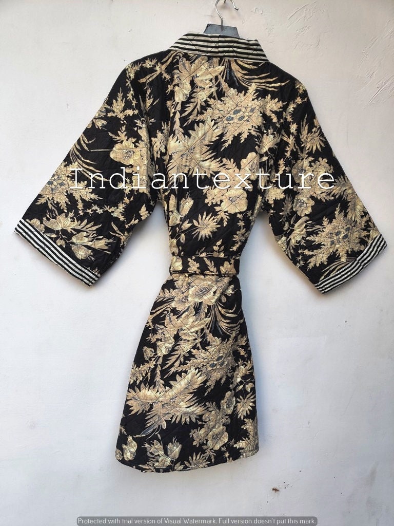 Quilted Robe Quilted Kimono Robes Traditional Kimono - Etsy