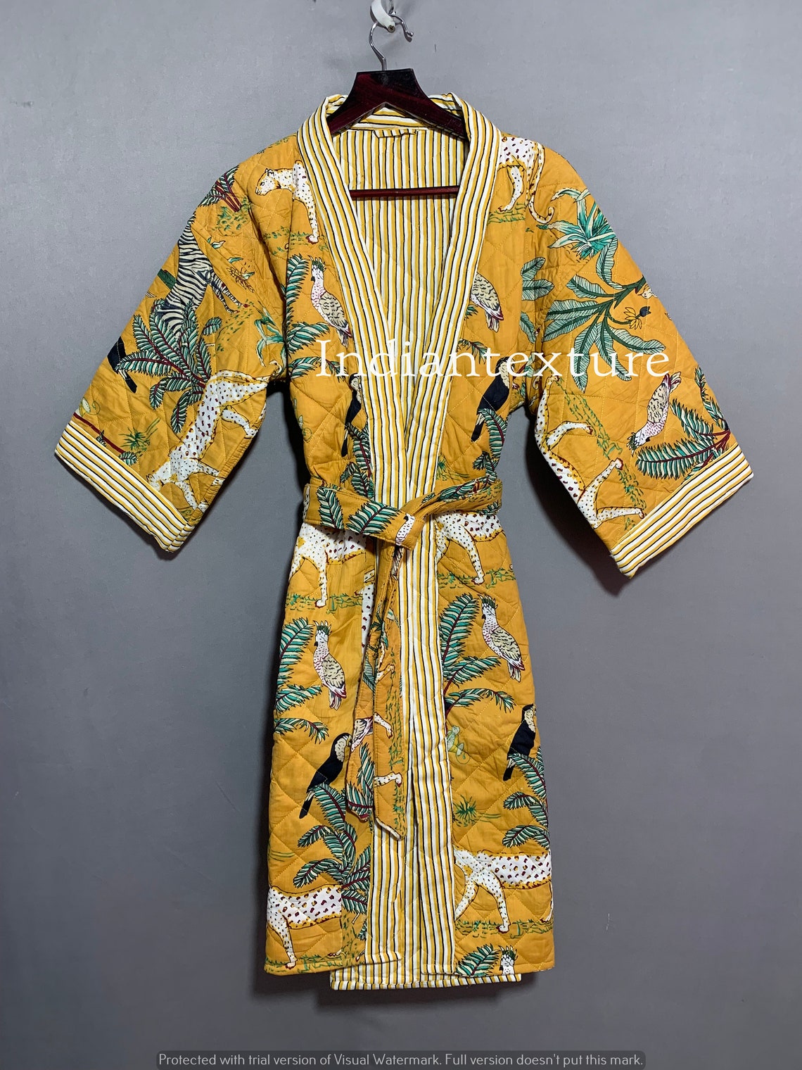 Quilted Robe Quilted Kimono Robes Traditional Kimono | Etsy