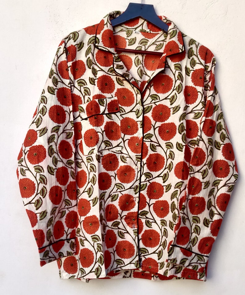 Women Cotton Pajama Set Screen Print Luxury Nightwear Pjs - Etsy