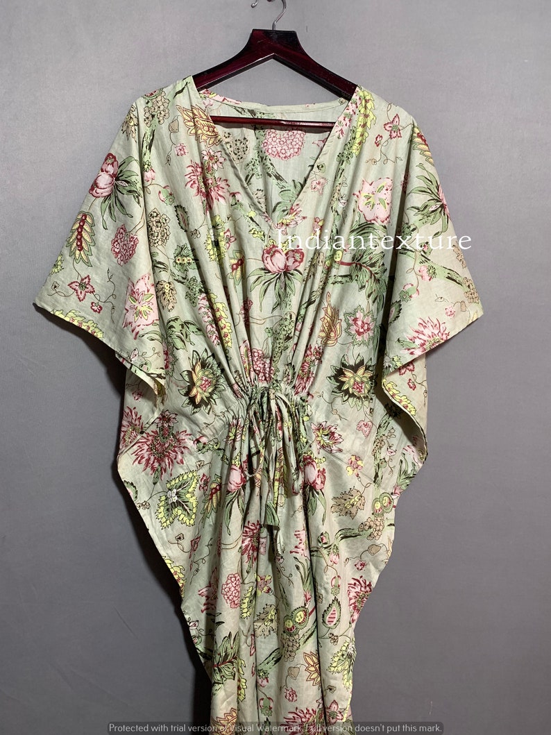 Cotton Kaftan, Indian Floral Kaftan, Long Caftan,dress for to Be Moms ...