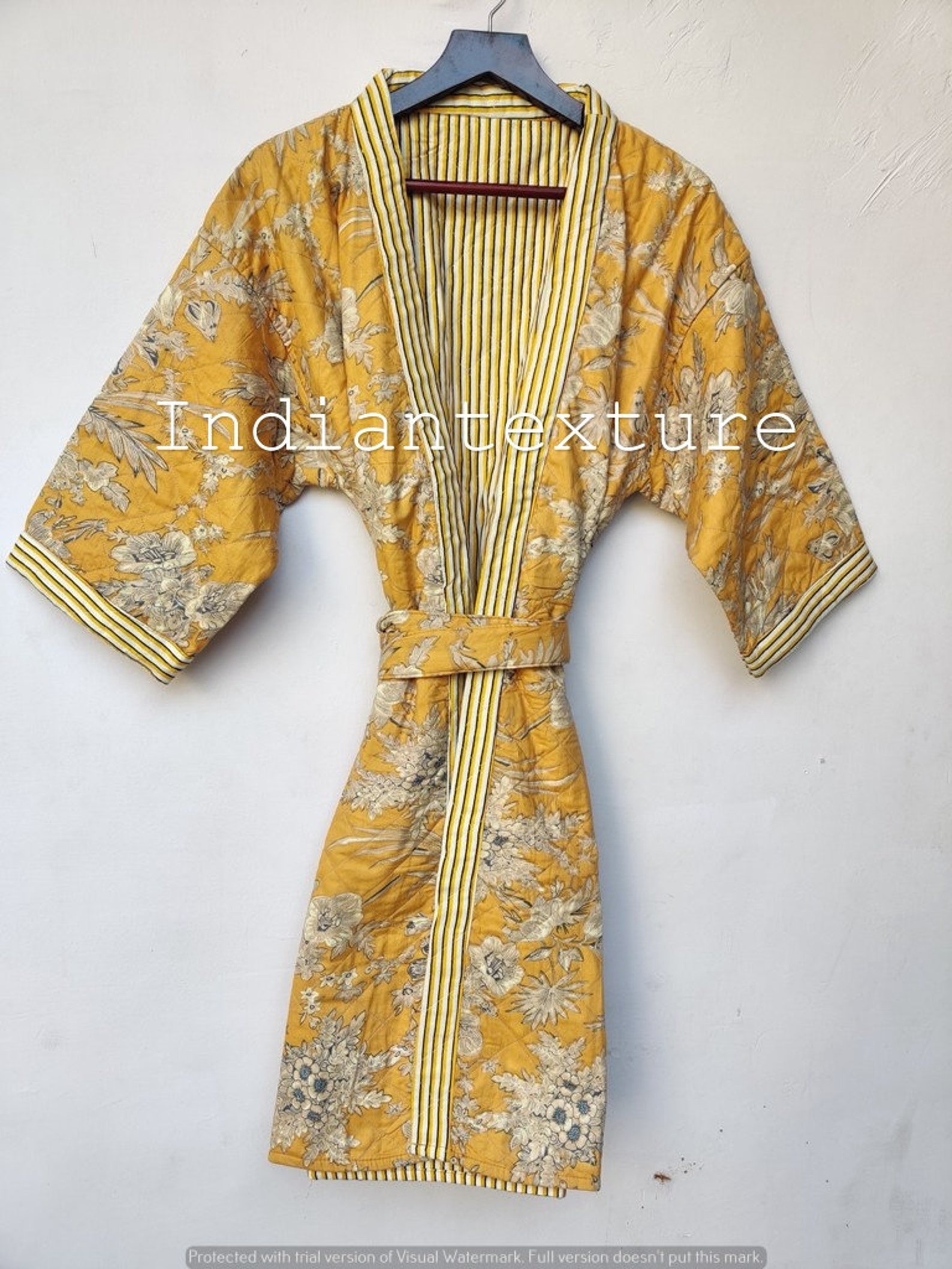 SALE Indian Cotton Quilted Robe Quilted Kimono Robes - Etsy