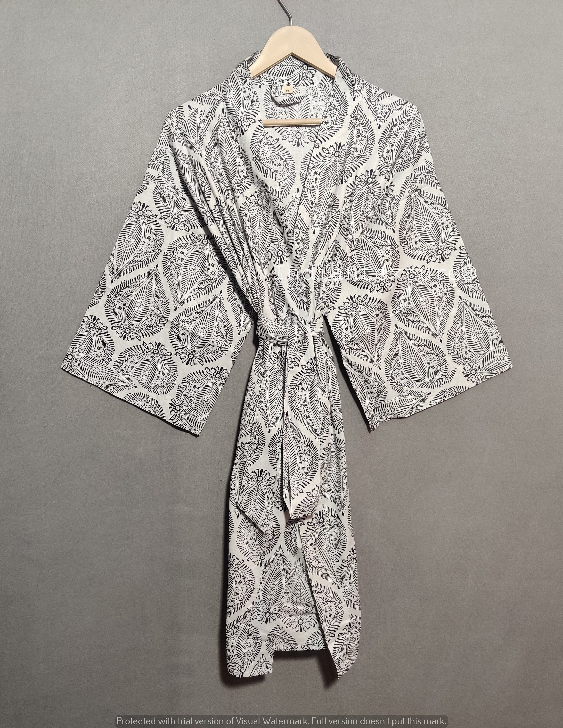 Cotton Kimono Indian Kimono Robes Printed Dressing Gown - Etsy
