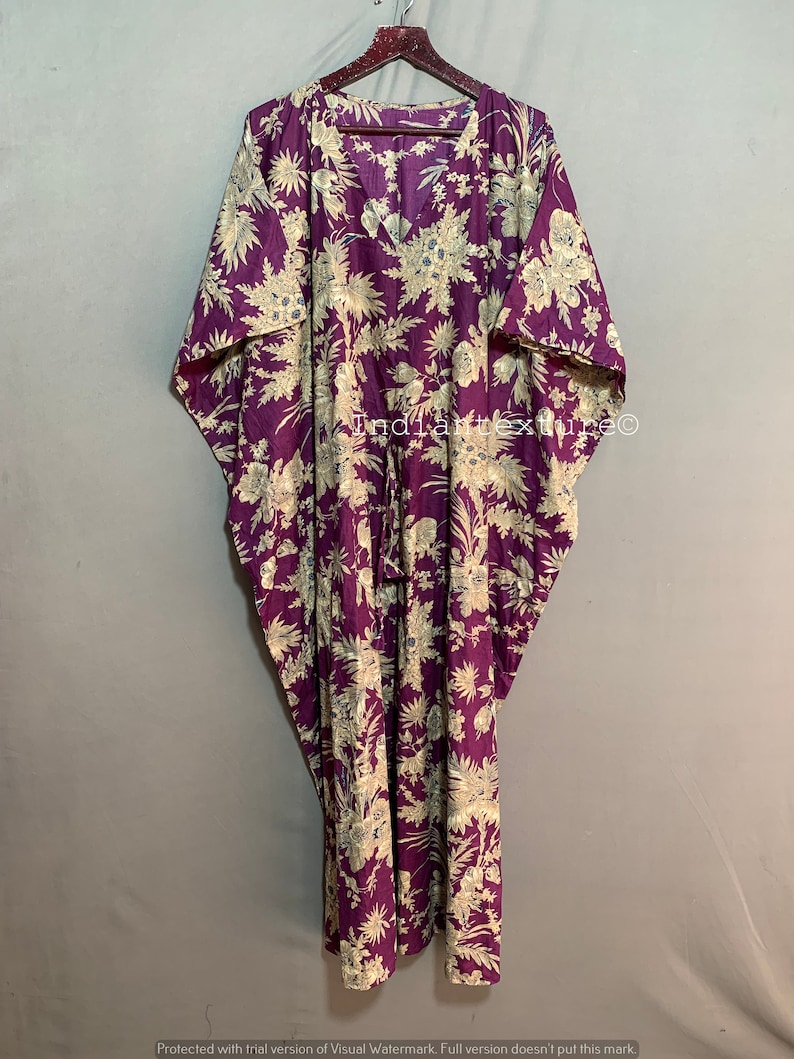 Cotton Kaftan, Indian Floral Kaftan, Long Caftan,dress for to Be Moms ...