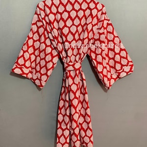 Beautiful Cotton Kimono Dress, Bath Robe Kimono, Hand Block Printed ...