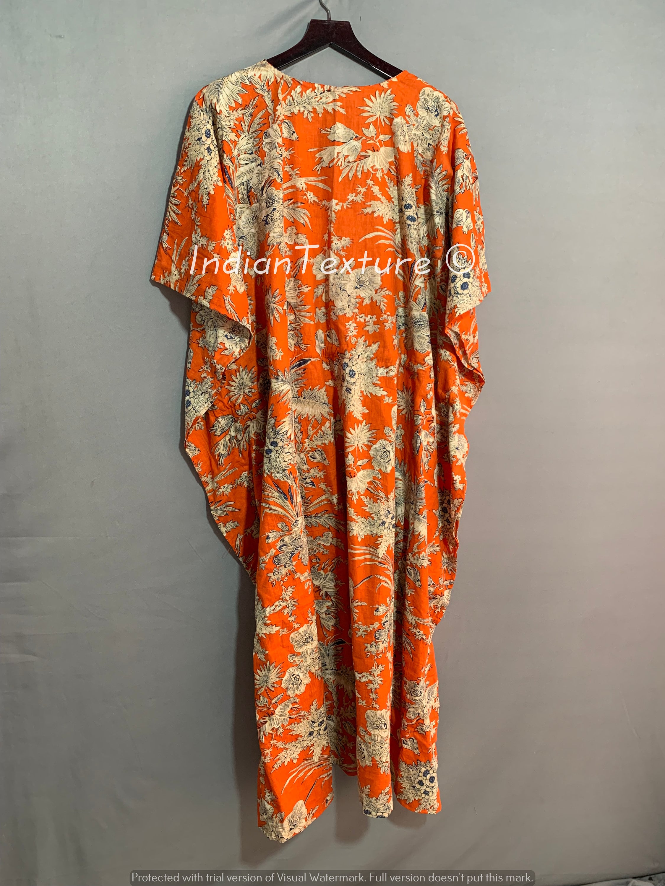 Cotton Kaftan Indian Floral Kaftan Long Caftandress for to - Etsy