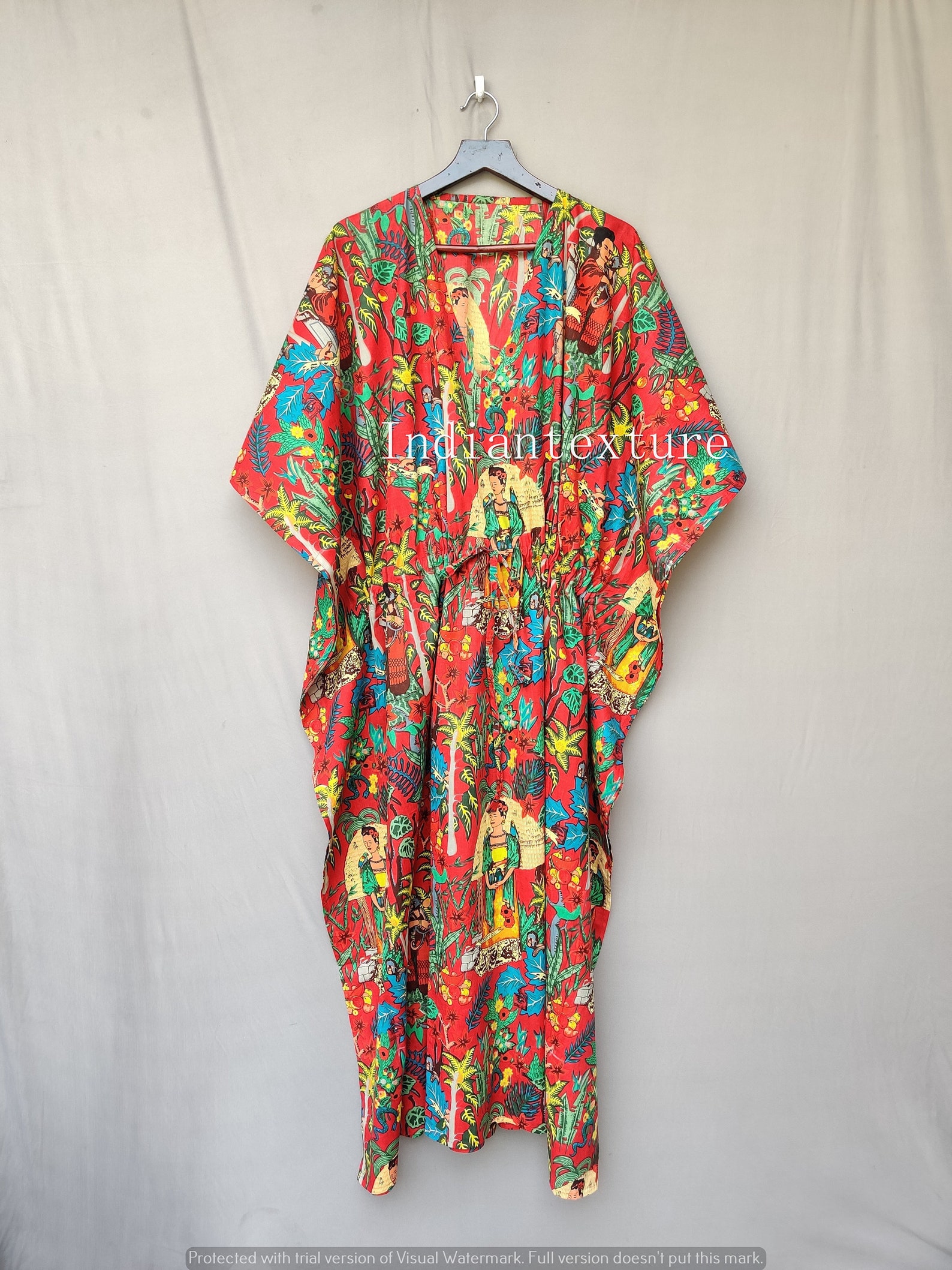Cotton Kaftan Indian Floral Kaftan Long Caftandress for to - Etsy