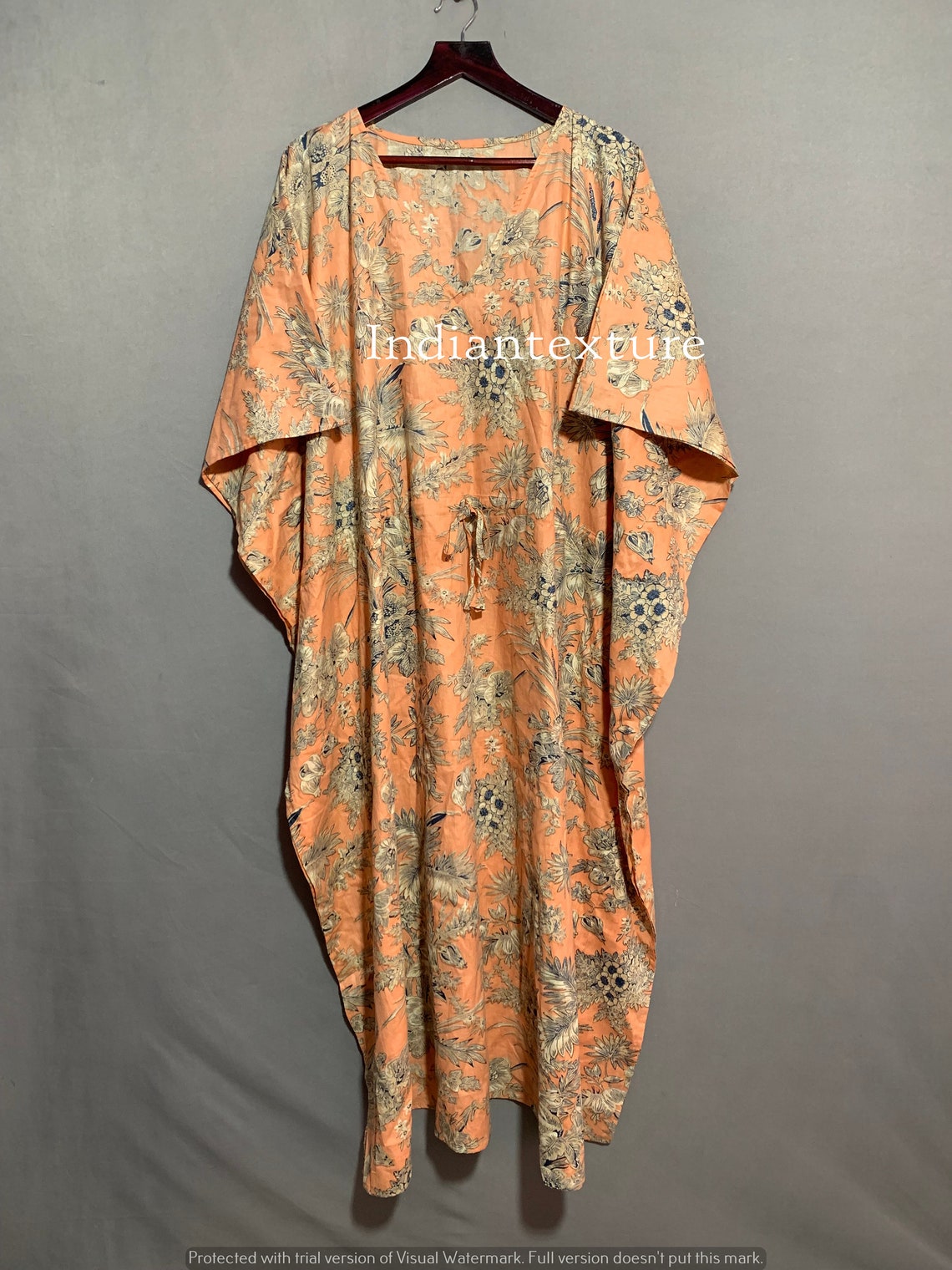 Cotton Kaftan, Indian Floral Kaftan, Long Caftan,dress for to Be Moms ...