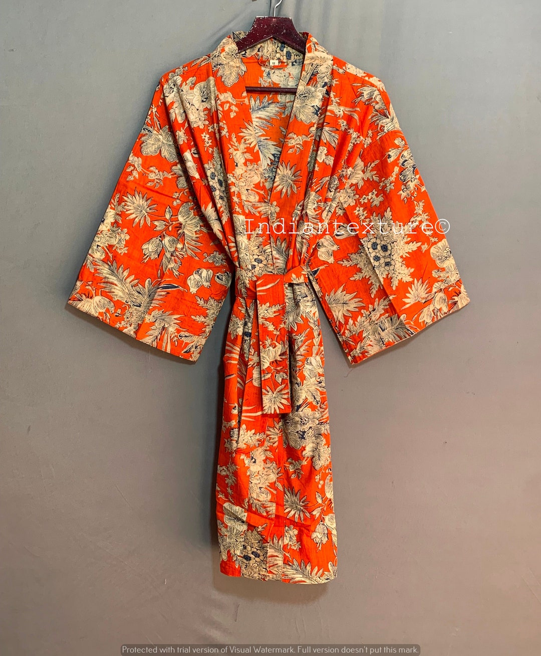 100% Cotton Kimono Robes, Pure Cotton Kimono, Block Print Cotton Kimono ...
