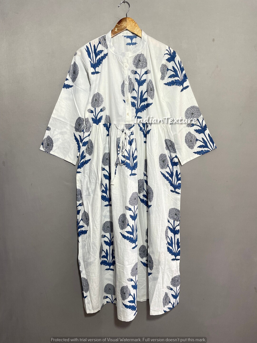 Hand Block Printed Dress| Summer Dress| Cotton Dress| Floral Print ...