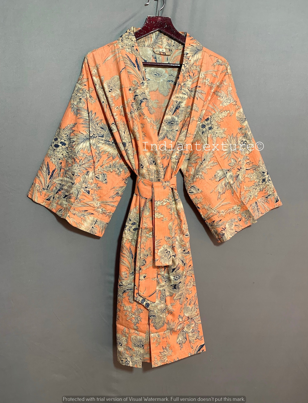 100% Cotton Kimono Robes, Pure Cotton Kimono, Block Print Cotton Kimono, Festival Clothing ...
