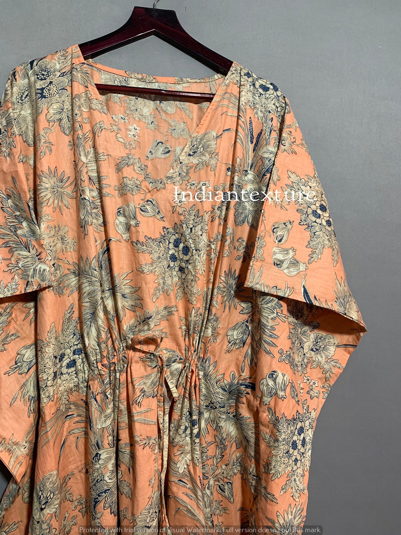 Cotton Kaftan, Indian Floral Kaftan, Long Caftan,dress for to Be Moms ...