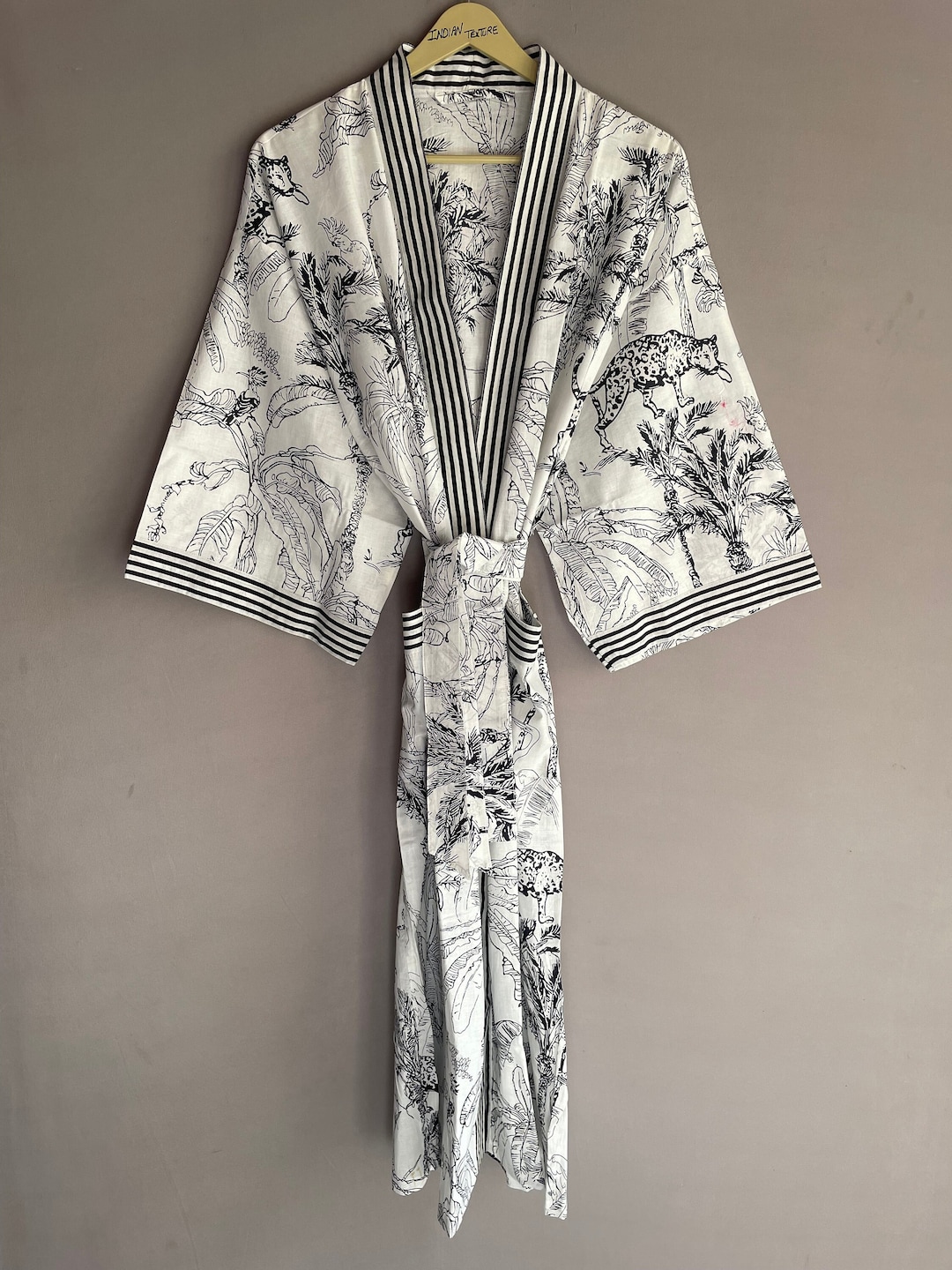 Hand Block Printed Robe, Bridal Shower Robe, Soft Lightweight Cotton ...