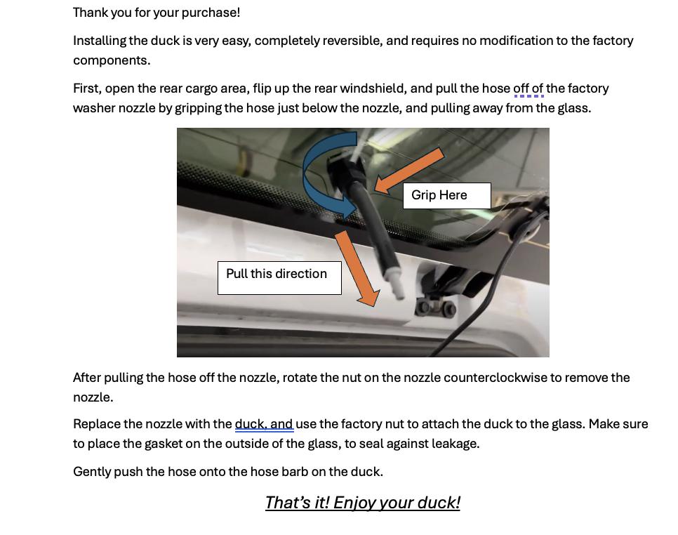Duck Rear Windshield Washer Nozzle - Etsy