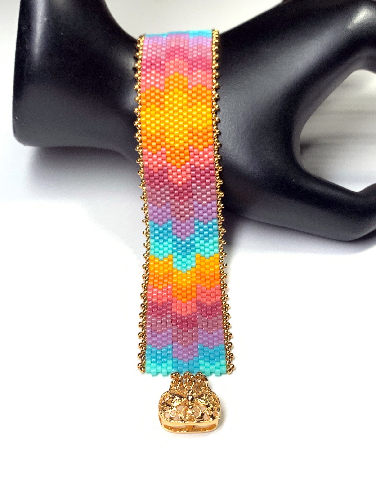 PATTERN - Single Peyote - Quilted Arrows Bracelet - Etsy