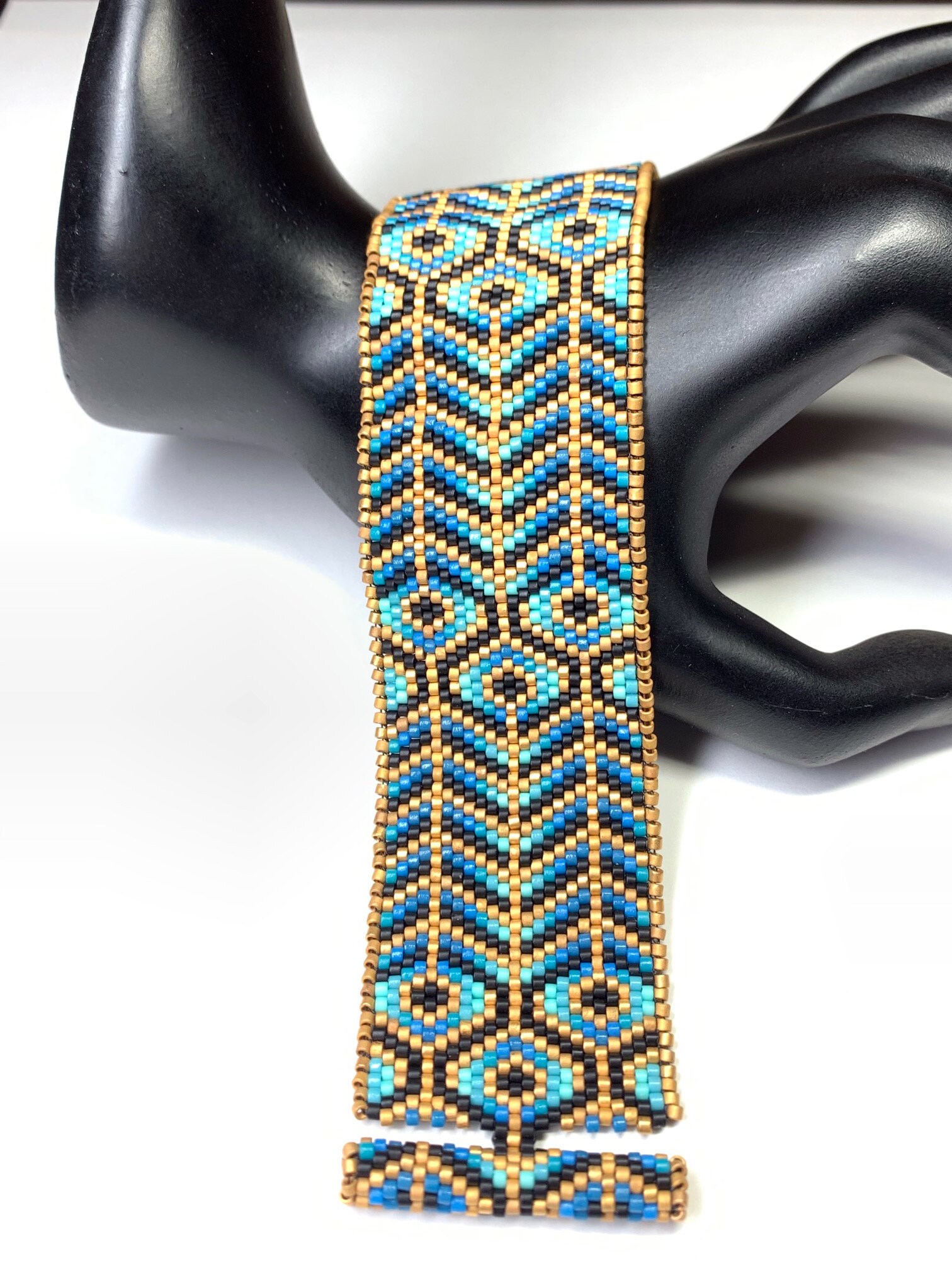 PATTERN Single Peyote Geometric Peacock Feathers 2 - Etsy