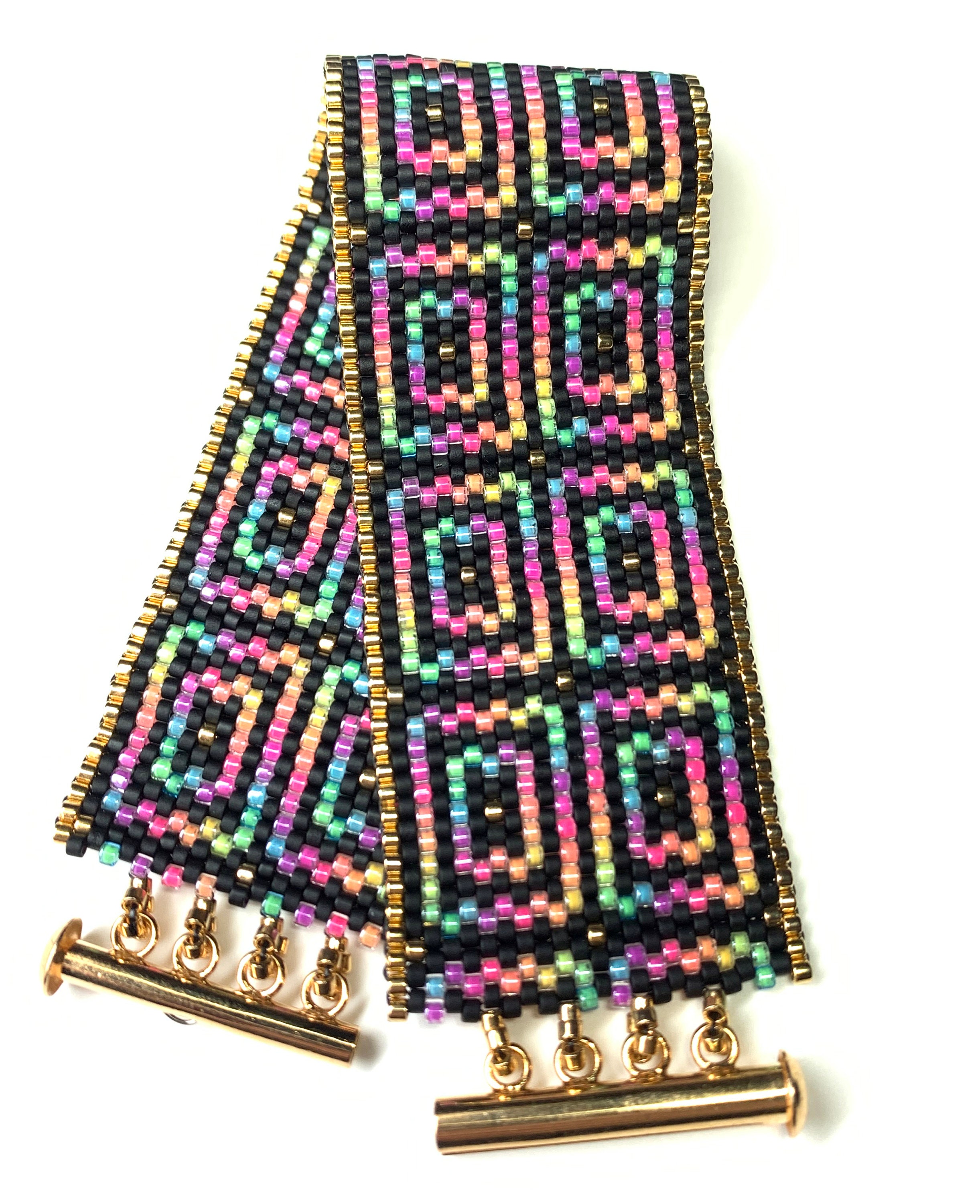 PATTERN Single Peyote Luminous Granny Squares Bracelet | Etsy