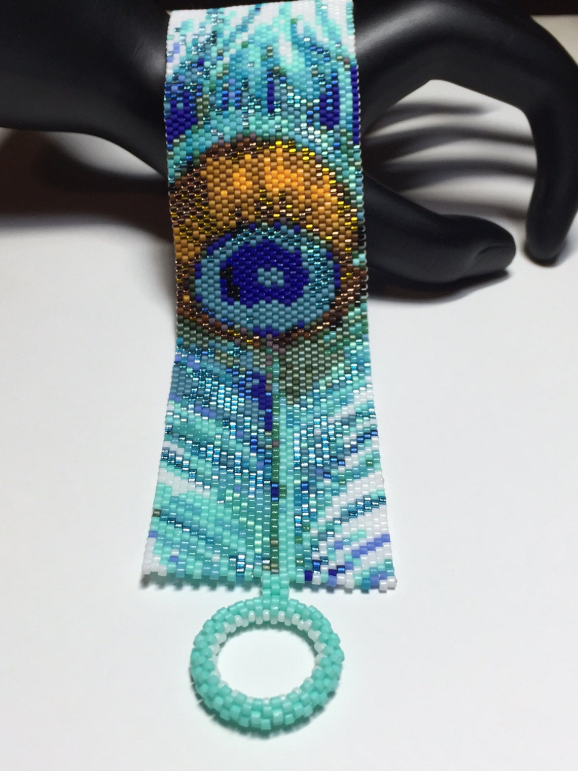 PATTERN Single Peyote Peyote Fancy Peacock Feather - Etsy